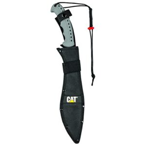 Cat Machete with Shoulder Strap Sheath,19 Inch, Stainless Steel Blade Knife with Ergonomic Comfort Tool Handle, Cut, Chop, Clear Brush, Garden, Outdoors, Camping Black Silver - 240395