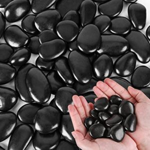 black river rocks for plants 5.5 lb small decorative pebbles 1"-1.5" polished stones smooth aquarium gravel for fish tank vases indoor planters outdoor landscaping garden (88oz)