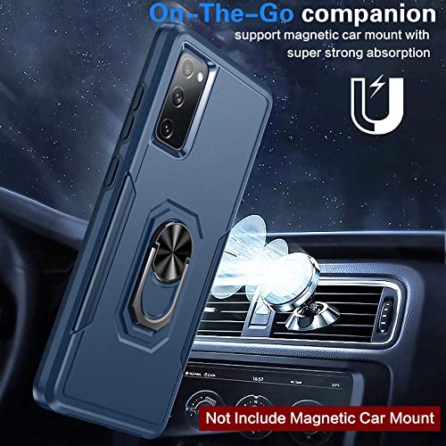 Oneagle for Samsung Galaxy S20 FE Case 5G, [4 in 1 ] S20 Fe 5G Case with [9H Glass Screen Protector+ Lens Protector] Built in [ 360° Ring Stand] Military Shockproof Phone Case for Samsung S20 Fe