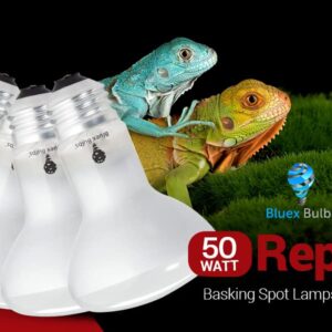 4 Pack 50-Watt Basking Light for Reptile - Heat Lamp Bulbs for Reptiles & Amphibians Broad Spectrum Reptile Light for Glass Terrariums Suitable for Bearded Dragons Light Lizards Iguanas basking Bulb