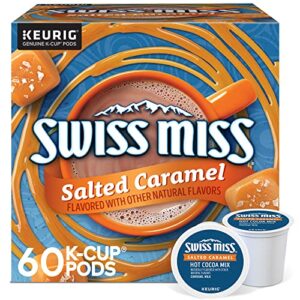 swiss miss salted caramel hot cocoa, keurig single serve k-cup pods, 60 count