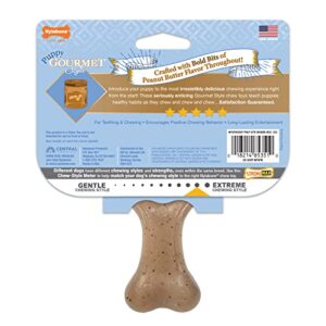 Nylabone Dog, Puppy Gourmet Style Strong Chew Toy Wishbone Peanut Butter Small/Regular (1 Count)