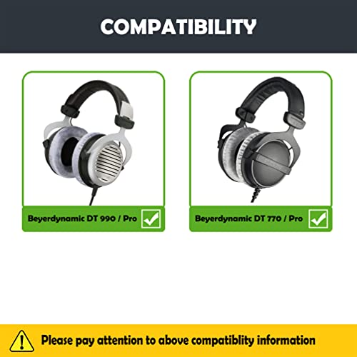 HTINDUSTRY Durable Headphone Ear Pads Replacement-Earpads Compatible with Beyerdynamic DT 990 Pro DT 770 Pro DT990 DT770 Pro Headphone Headset