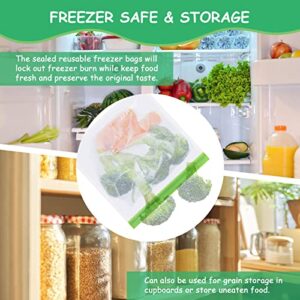 Reusable Gallon Freezer Bags - 6 Pack - Reusable Freezer Bags - Easy Seal & LEAKPROOF Food Storage Bags for Marinate Food, Fruits, Sandwich, Meal Prep, Travel Item as Halloween and Christmas Gifts