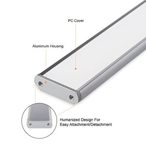 LIT-PaTH Under Cabinet Light with PIR Motion Sensor and D2D, LED Closet Lights, 3000/4000/5000K Selectable, Stick-on Anywhere and Battery Operated, Aluminum Housing, Silver Finish, 1-Pack