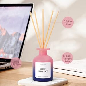 Reed Diffuser, Reed Diffuser Set, Oil Diffuser with 6 Reed Sticks, Home Fragrance Products Midsummer Night 3.4oz/100ml Valentines Day Gifts for her