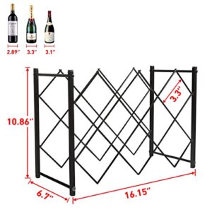 Countertop Wine Rack, Freestanding 10-Bottle Metal Wine Holder for Tabletop Storage and Home Decoration