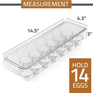 Utopia Home Organizers Set (10 Pack) - Pack of 8 Organizer Bins & Pack of 2 Egg Tray - Clear Plastic Pantry Storage Racks for Freezer, Kitchen Countertops & Cabinets - Refrigerator/Pantry Organizers