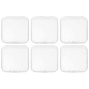 coheali small containers craft storage jewelry display box 6pcs plastic clear beads storage containers square sewing box parts boxes clear organizer box small plastic containers