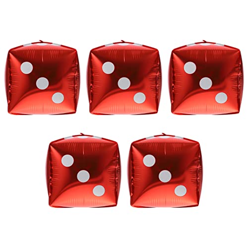 Gadpiparty 5Pcs Cube Dice Balloons Foil Helium Large Fairy Balloons Cartoon Wall Decor for Baby Shower Wedding Birthday Party Activities Photo Props