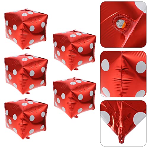 Gadpiparty 5Pcs Cube Dice Balloons Foil Helium Large Fairy Balloons Cartoon Wall Decor for Baby Shower Wedding Birthday Party Activities Photo Props