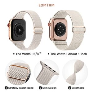 EOMTAM 6 Pack Slim Stretchy Compatible for Apple Watch Band 38mm 40mm 41mm 42mm 44mm 45mm Women,Lady Nylon Thin Elastics Wristbands Solo Loop Straps for iWatch Series 8 7 6 SE 5 4 3(38,C1)