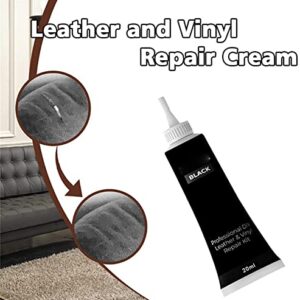 Advanced Leather Repair Gel, Professional DIY Leather and Vinyl Repair Kit, Liquid Leather Repair Kit, Leather Repair Cream for Furniture, Boat or Auto Car Seats (20ml,Black)