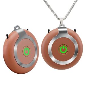 OVICISK Necklace Air Purifier, Personal Air Purifier, USB Rechargeable Travel Size Air Purifier, Portable Wearable Air Purifier for Home, Kids, Adults, Office, Smell-Brown