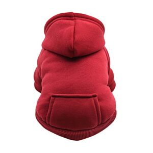 kiosan clothes boy sweater medium with pocket girl warm hoodie puppy for small winter fleece fall dogs dog - pet clothes dog sweaters size small (red, xxl)