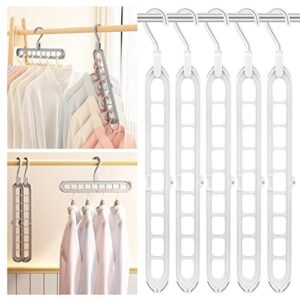 closet organizer and storage, 5 pack multifunction sturdy closet organizer hanger, upgraded smart space saving hangers for closet storage, closet organization for clothes, shirts and dresses