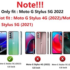 for Moto G Stylus 5G 2022 Case, Motorola G Stylus 5G 2022 Case with HD Screen Protector, [Military Grade 16ft. Drop Tested] Ring Shockproof Protective Phone Case for Moto G Stylus 5G 2022,Blue