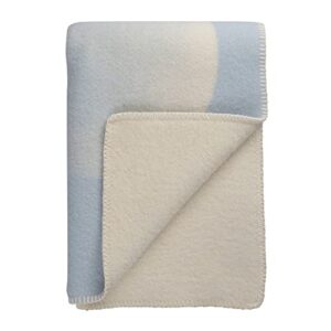 roros tweed designer 100% norwegian wool throw blanket in many patterns (moon in crescent blue)