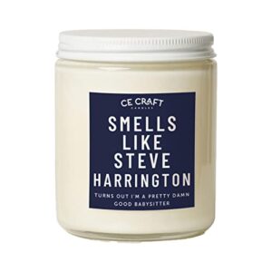 c&e craft smells like steve harrington scented candle – iced vanilla woods soy wax candle – gift for her, girlfriend gift, prayer candle, pop culture gift