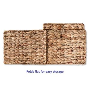 12.7" Foldable Hyacinth Storage Basket with Iron Wire Frame by Trademark Innovations