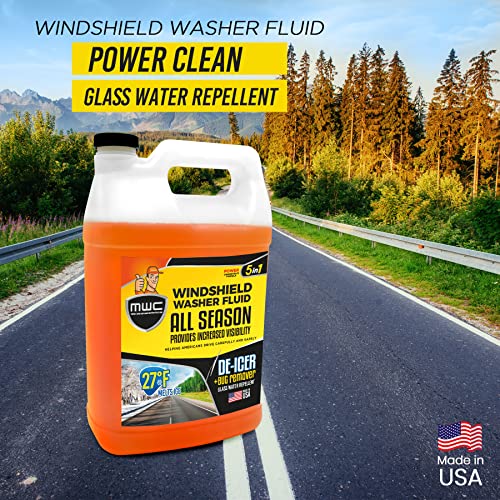 MWC 446948 Windshield Washer Fluid All Season Provides Increased Visibility Orange 1 Gal