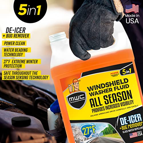 MWC 446948 Windshield Washer Fluid All Season Provides Increased Visibility Orange 1 Gal