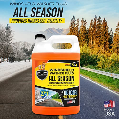 MWC 446948 Windshield Washer Fluid All Season Provides Increased Visibility Orange 1 Gal