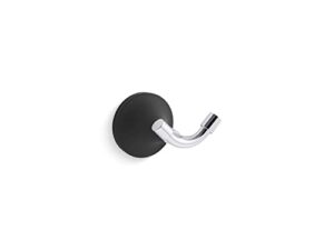 kohler 27427-cbl tone robe hook, polished chrome/matte black