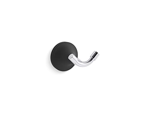 Kohler 27427-CBL Tone Robe Hook, Polished Chrome/Matte Black