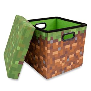 Toynk Minecraft Fabric Storage Bin 13 Inch Cube Organizers with Lid | Set of 4