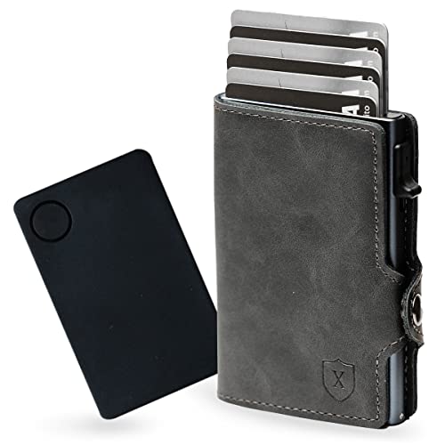 Xclusive Leather Slim Wallet with Smart Tracker | Utilitarian Smart Card Built-in 2 Year Battery & Minimalist Wallet with Money Clip | Blend of Luxury & Utility