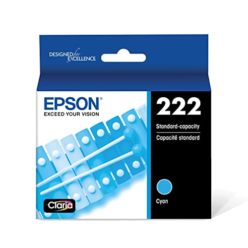 Epson T222 Cyan Ink Cartridge, Standard Capacity