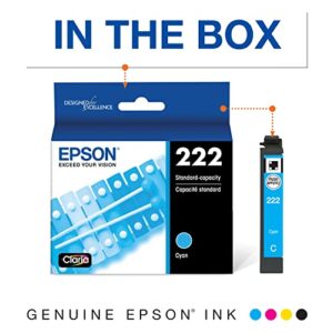 Epson T222 Cyan Ink Cartridge, Standard Capacity