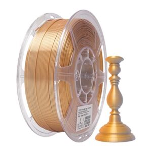 esun silk magic pla filament 1.75mm, shiny silk dual color co extrusion 3d printer filament, 1kg (2.2 lbs) spool 3d printing color change filament for 3d printers, metallic gold silver