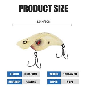 A10 Square Bill Crankbait (Yellow Perch) Crankbait Top Water Fishing Lures for Freshwater Bass Fishing Lures