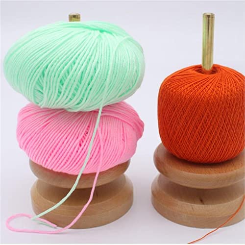 Joyeee Spools Holder,Rotatable Wooden Metal Tube Winder Classic Knit Wooden Spinning Yarn Holder and Thread Holder for Weaving Cord/String,Sewing Threads or Wool Yarn