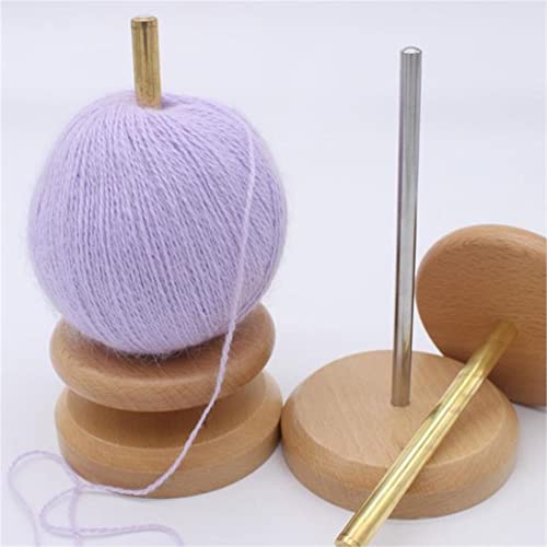 Joyeee Spools Holder,Rotatable Wooden Metal Tube Winder Classic Knit Wooden Spinning Yarn Holder and Thread Holder for Weaving Cord/String,Sewing Threads or Wool Yarn