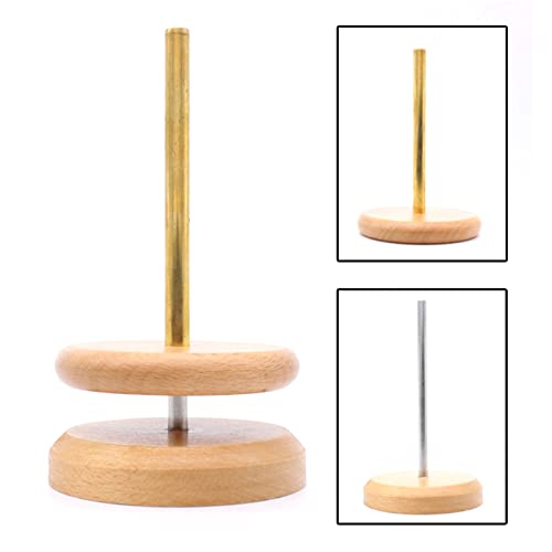 Joyeee Spools Holder,Rotatable Wooden Metal Tube Winder Classic Knit Wooden Spinning Yarn Holder and Thread Holder for Weaving Cord/String,Sewing Threads or Wool Yarn