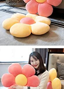 WYIKE Flower-Shaped Cute Pillow, Flower Cushion, Reading Pillow and Leisure and Comfortable Pillow, Car Cushion (Beige/Yellow, 40cm*40cm)