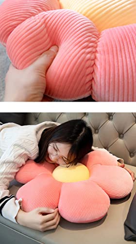 WYIKE Flower-Shaped Cute Pillow, Flower Cushion, Reading Pillow and Leisure and Comfortable Pillow, Car Cushion (Beige/Yellow, 40cm*40cm)