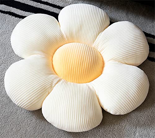 WYIKE Flower-Shaped Cute Pillow, Flower Cushion, Reading Pillow and Leisure and Comfortable Pillow, Car Cushion (Beige/Yellow, 40cm*40cm)