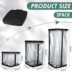 Vicenpal 2 Pcs Portable Garbage Bag Holder Collapsible Trash Can Expandable Outdoor Waste Bins Camping Accessories for Indoor Outdoor RV Picnic Kitchen Home Use, Black