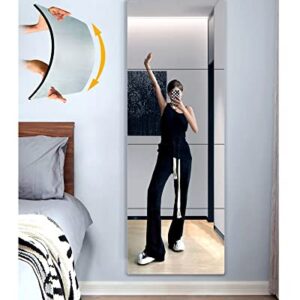 Unbreakable Full Length Mirror Wall Tiles,Shatterproof Plexiglass Full Body Mirror,Extra Thick1/8",12"x12"x4Pcs,Closet Mirrors for Bedroom,Gym Mirrors for Home Gym,Peel and Stick Mirrors For Wall