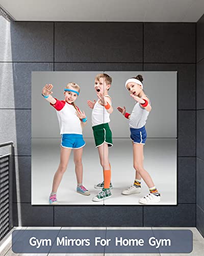 Unbreakable Full Length Mirror Wall Tiles,Shatterproof Plexiglass Full Body Mirror,Extra Thick1/8",12"x12"x4Pcs,Closet Mirrors for Bedroom,Gym Mirrors for Home Gym,Peel and Stick Mirrors For Wall