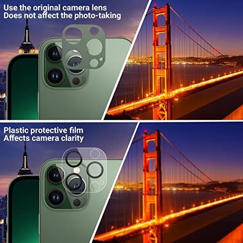 OTOFLY Designed for iPhone 13 Pro Max Camera Lens Protector, Designed for iPhone 13 Pro Camera Lens Protector, Aluminium Alloy Camera Shield, Original Photo Resolution, Case Friendly (Midnight Green)