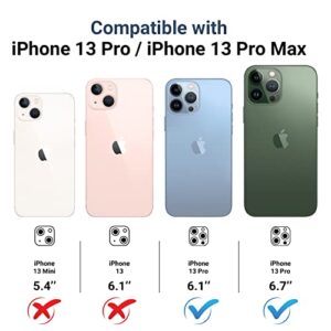 OTOFLY Designed for iPhone 13 Pro Max Camera Lens Protector, Designed for iPhone 13 Pro Camera Lens Protector, Aluminium Alloy Camera Shield, Original Photo Resolution, Case Friendly (Midnight Green)