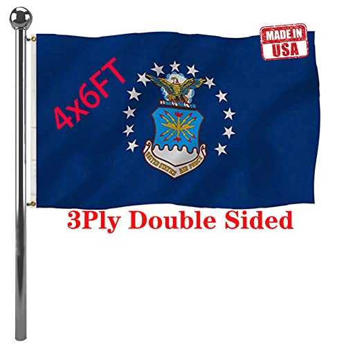 Jayus Blue US Air Force Military Flags 4x6 Outdoor Double Sided Heavy Duty United States Air Force Flag Banner with 2 Grommets