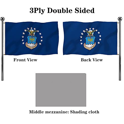 Jayus Blue US Air Force Military Flags 4x6 Outdoor Double Sided Heavy Duty United States Air Force Flag Banner with 2 Grommets