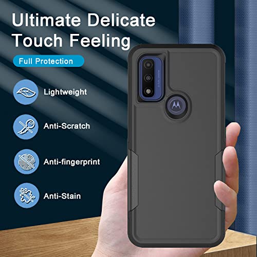 LEXNEC Designed for Moto G Power 2022 & Moto G Pure Case,Heavy-Duty Tough Rugged Lightweight Slim Shockproof Protective Men Women Phone Case Cover for Motorola G Power 2022 (6.5",2022)[Black]