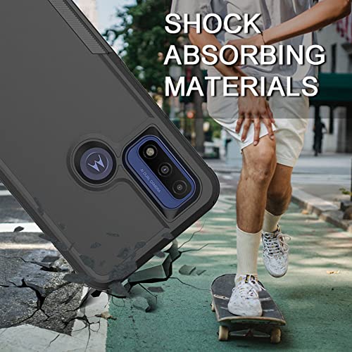 LEXNEC Designed for Moto G Power 2022 & Moto G Pure Case,Heavy-Duty Tough Rugged Lightweight Slim Shockproof Protective Men Women Phone Case Cover for Motorola G Power 2022 (6.5",2022)[Black]